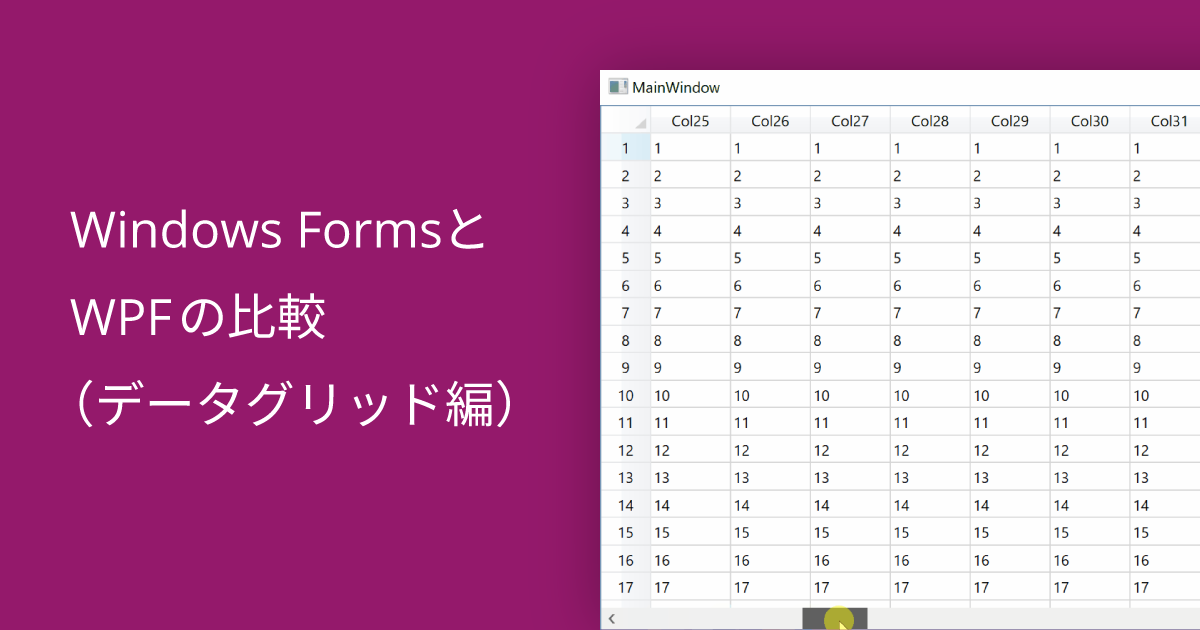 Windows Formsとwpfの比較(データグリッド編) Mesciusdevlog メシウス株式会社