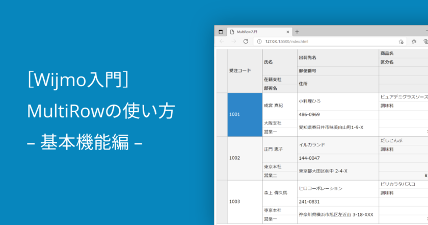Wijmo入門 - カテゴリー | MESCIUS.devlog - メシウス株式会社