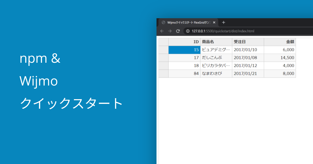 npm & Wijmoクイックスタート【2022年版】 | MESCIUS.devlog - メシウス株式会社